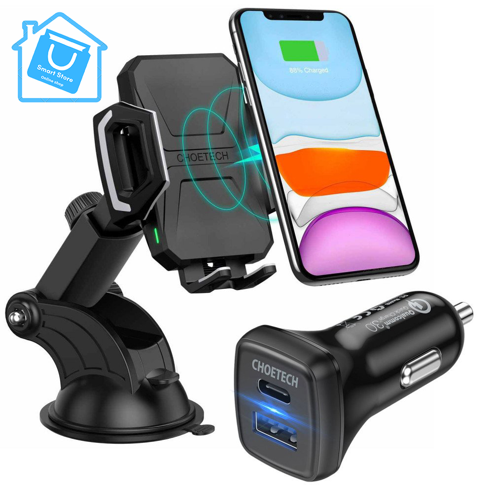 CAR DOCK 10W FAST WIRELESS CHARGER WINDSHIELD AND DASHBOARD CAR MOUNT ...