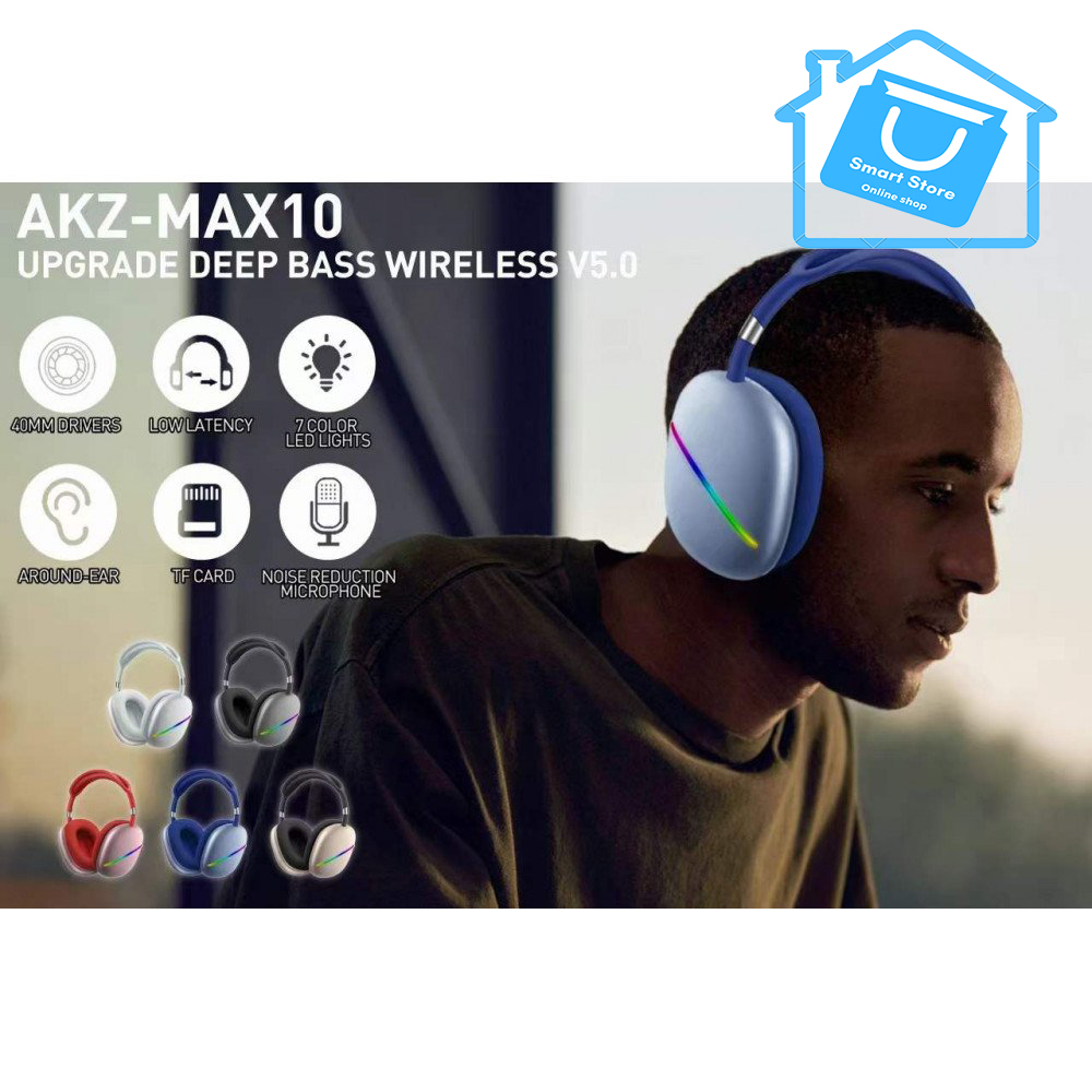 AKZ MAX10 HEAD-MOUNTED RGB WIRELESS BLUETOOTH MUSIC HEADSET WITH ...